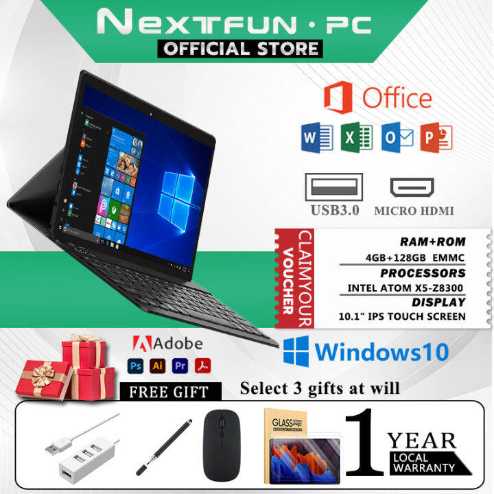 Nextfun 10.1-inch windows Tablet 2-in-1 win10 Tablet Touchscreen Office ...
