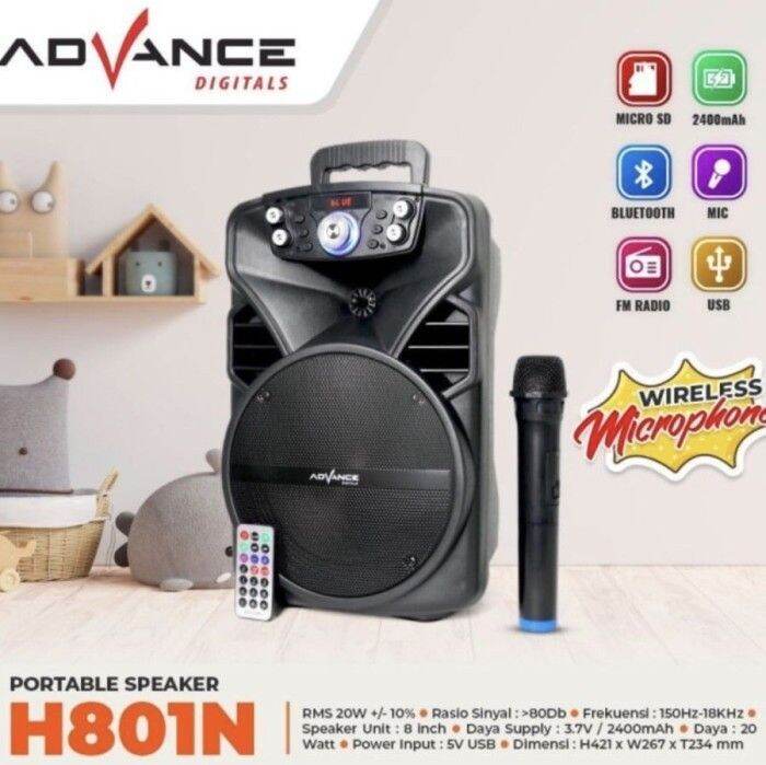 SPEAKER MULTIMEDIA ADVANCE H-801 N MIC WIRELESS | Lazada Indonesia