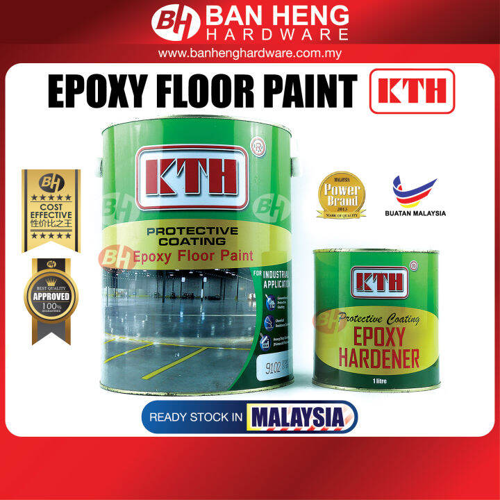 KTH Two Pack Epoxy Floor Paint - 4 Liter + 1 Liter (Non Reflector) | Lazada