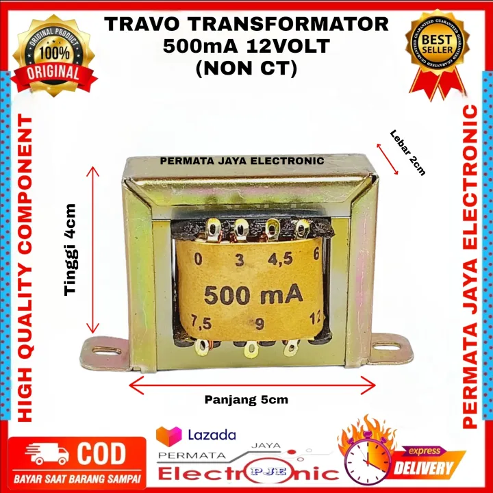 Trafo Super Power 500mA 12V Transformator Trafo - BISA COD | Lazada Indonesia