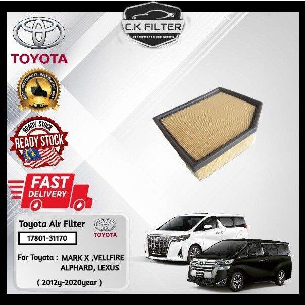 TOYOTA MARK X,VELLFIRE,ALPHARD AGH30,GGH30,AIR FILTER 17801-31170/31100 ...