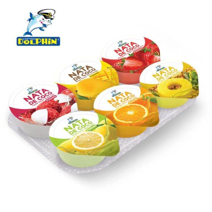 [TKM] Captain Dolphin Mixed Flavors Pudding with Nata De Coco 510g (85g x 6 Cups) | Lazada