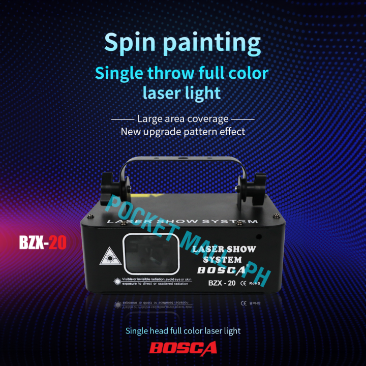 Bosca Single Head RGB Scanning Laser Light DMX512 Sound Active Stage ...