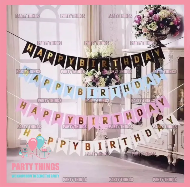 Party Things 16*20CM Big Happy Birthday Banner HBD banner Birthday ...