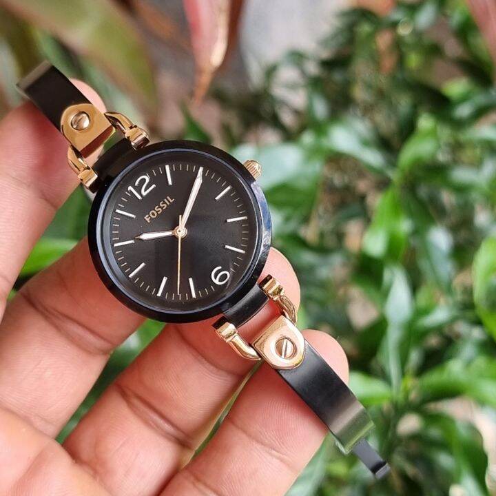 Guaranteed Original FOSSIL Georgia Black Dial Smoke Grey Ion-plated ...