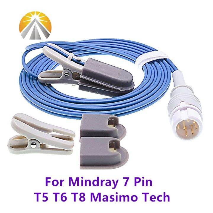 For Mindray Spo2 Sensor Masimo Tech 7 Pin White Beneview T5 T8 Perlon ...