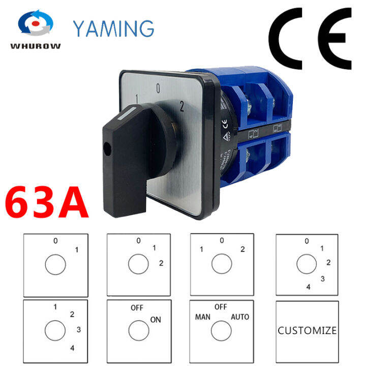 LW26-63 Rotary Cam Switch 63A 2 Poles Levels 8 Screws Terminals Multi ...