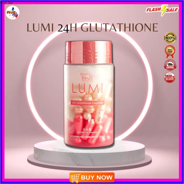 ORIGINAL LUMI 24H GLUTATHIONE CAPSULES BY BEAUTY VAULT (60 CAPSULES) GLUTATHIONE CAPSUL WITH ...