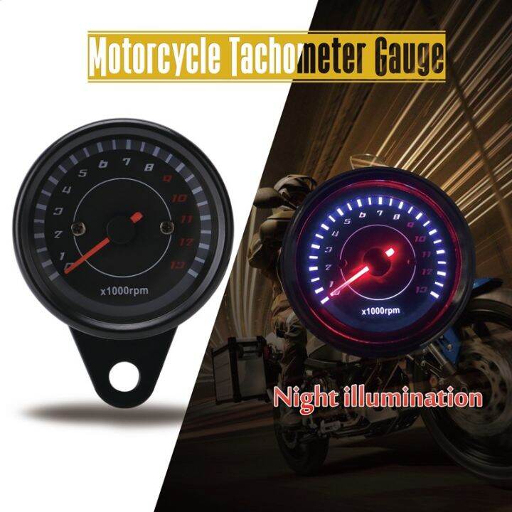 ☉Universal Motorcycle Speedometer Gauge Led Back Light Meter Tachometer ...