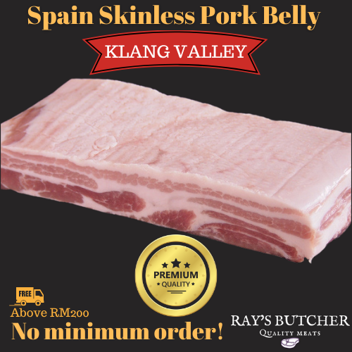 Premium Spain Skinless Pork Belly 西班牙去皮五花肉! 1kg+- [Ray's Butcher Pork ...