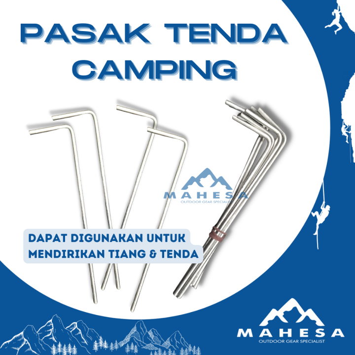 Pasak Tenda Camping Besi Galvanis 3 mm Anti Karat Kuat Pasak Flysheet ...