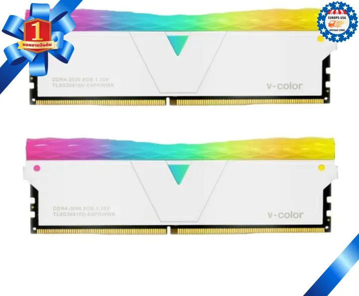 v-color Ram PC DDR4 16GB/3600MHz CL18 (8GBx2) Prism Pro RGB แรมพีซี ...