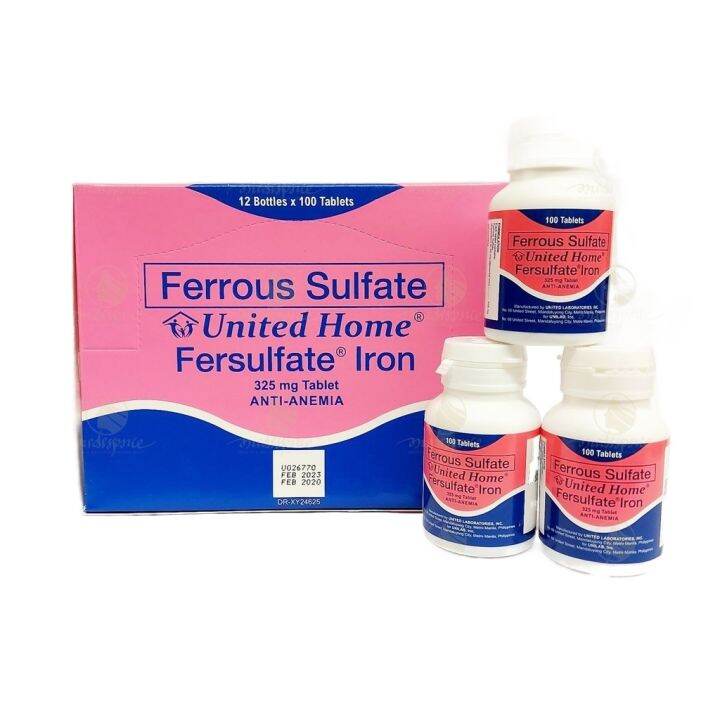 COD United Ferrous Sulfate Iron Tab 325mg 100pcs/Bottle | Lazada PH