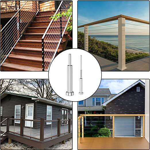 Stainless Steel invisible receiver Cable Railing Hardware Kit, for 1/8 ...