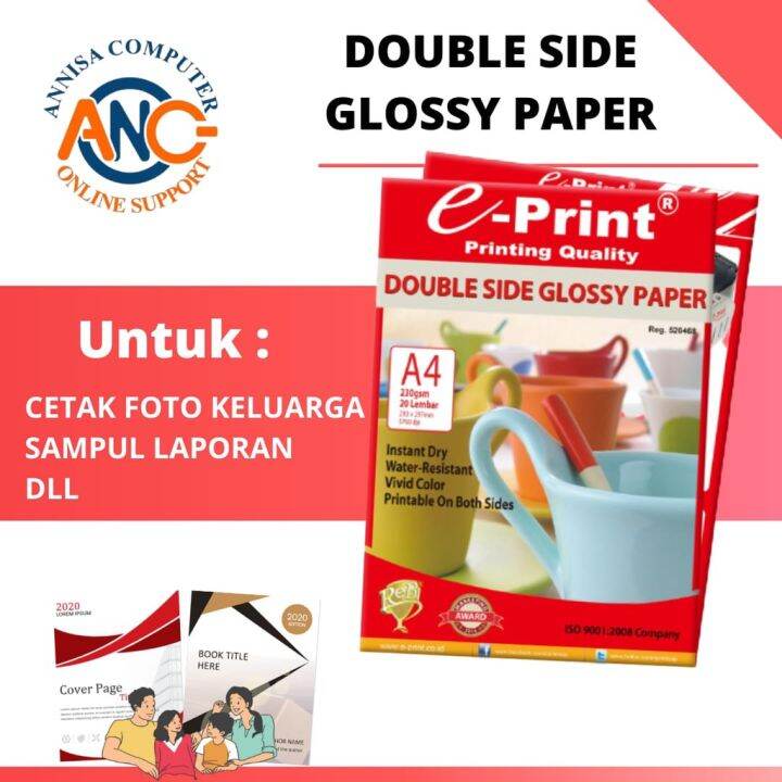 Kertas Glossy Double Side 230 gsm A4 / Kertas foto Bolak Balik | Lazada ...