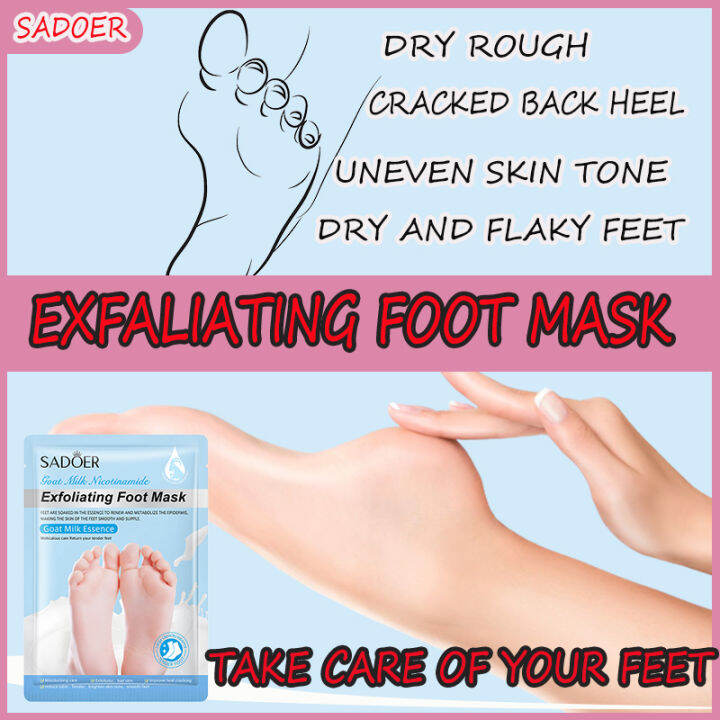 SADOER Goat Milk Niacinamide Exfoliating Foot Mask Moisturizing Foot ...