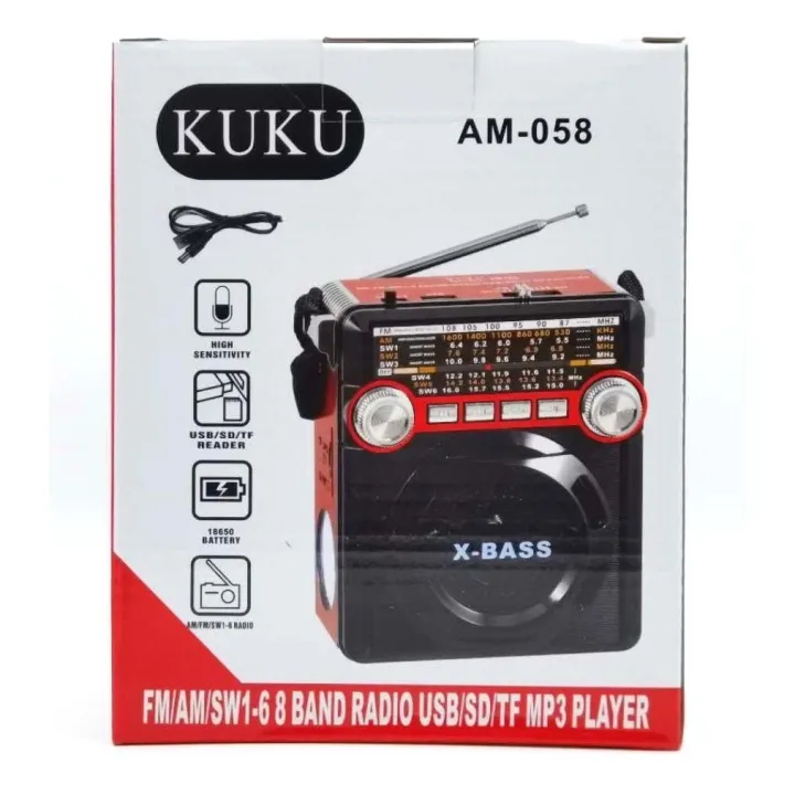 radio rechargeable Kuku Am-058 FMAMSW1-6 8 Band Radio | Lazada PH