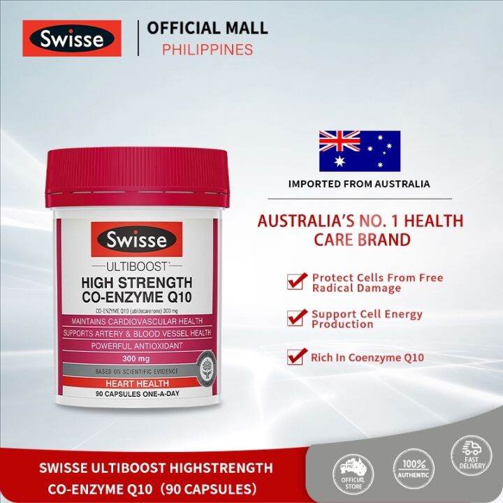 Swisse Ultiboost High Strength Co-Enzyme Q10 Cardiovascular Health 300mg 90 Capsules | Lazada PH