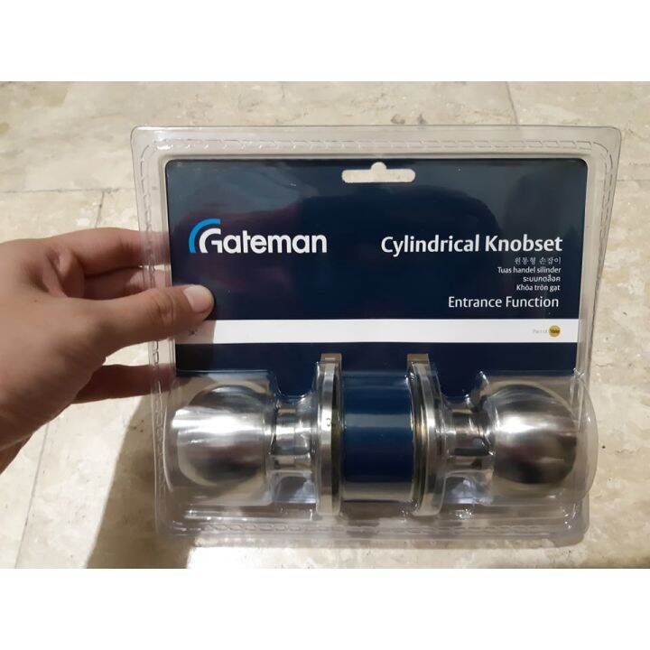 Yale Gateman Lockset Doorknob Round Door Knob Lockset Stainless Steel ...