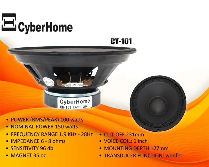 CyberHome CH-101 10 lnch, HI-FI Woofer Speaker 2PCS | Lazada PH