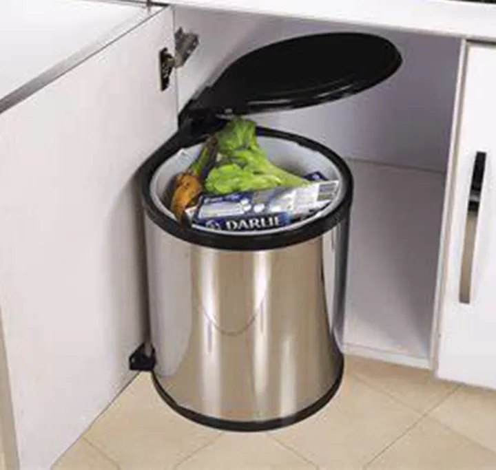 TRASH BIN SWING STAINLESS STEEL AUTO OPEN/CLOSE COVER MECHANISM | Lazada PH