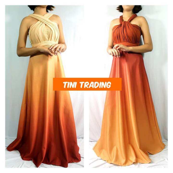 OMBRE INFINITY DRES RUSTY ORANGE SHADE SMALL TO SEMILARGE BRIDESMAID ...