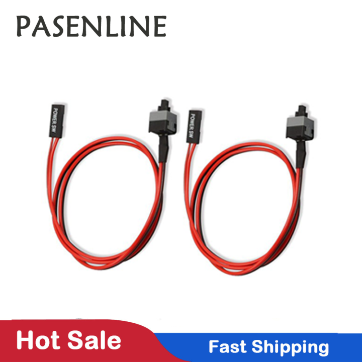 2 Pack 2 Pin SW PC Power Cable on/off Push Button ATX Computer Switch ...
