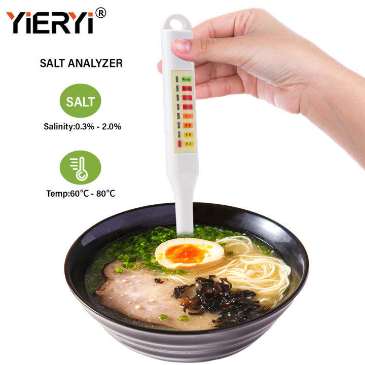 YIERYI Salinity Tester Food Salt Meter Temperature Tester Salinometer ...