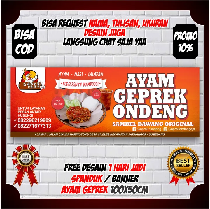 Spanduk Banner Usaha Jualan Ayam Geprek Murah Berkualitas Custome ...