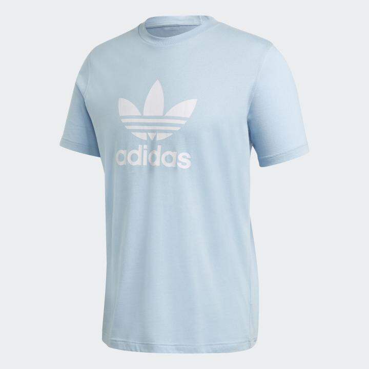 adidas ไลฟ์สไตล์ เสื้อยืด Trefoil ผู้ชาย สีน้ำเงิน FM3794 | Lazada.co.th
