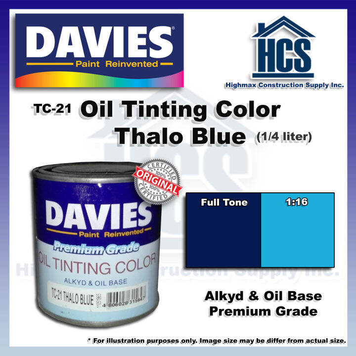 Davies TC-21 Oil Tinting Color Thalo Blue (1/4 liter) | Lazada PH