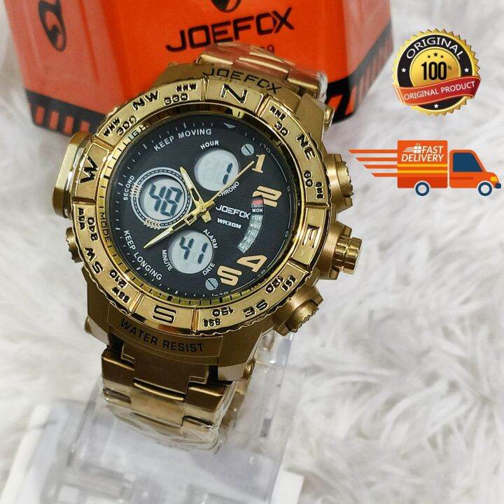 Original JoeFox 50mm Men's Watch Casual Dual-Time Super iLLuminator Non ...