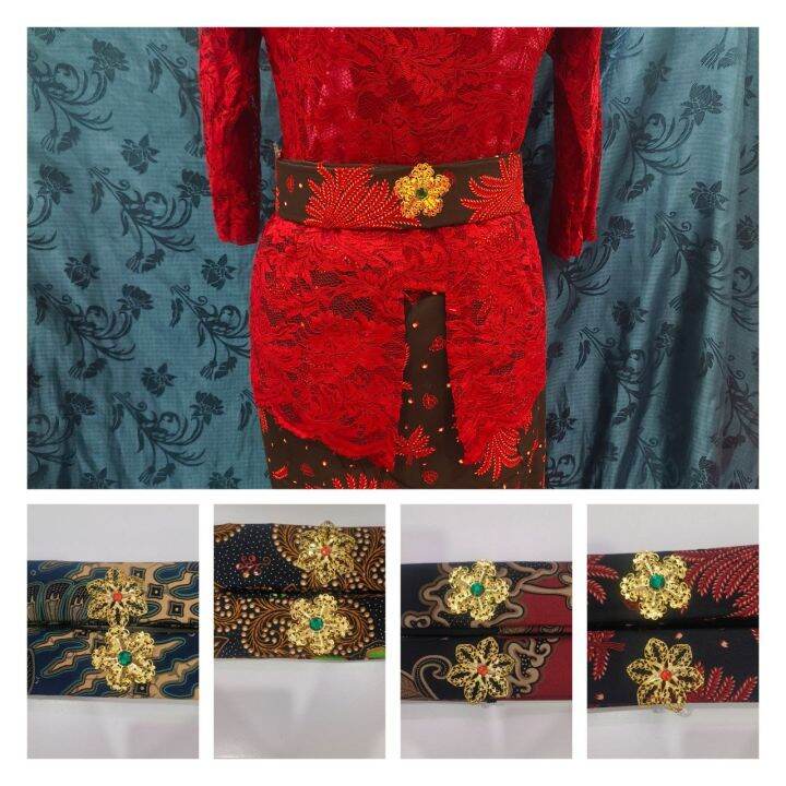 obi belt batik kebaya,ikat pinggang batik with pin bros | Lazada