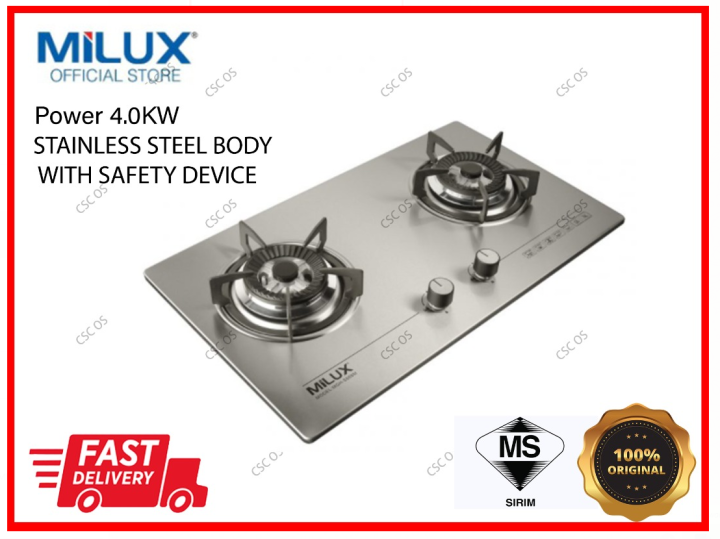 Milux Stainless Steel Body Built-in Gas Cooker Hob MGH-S666M Dapur gas ...