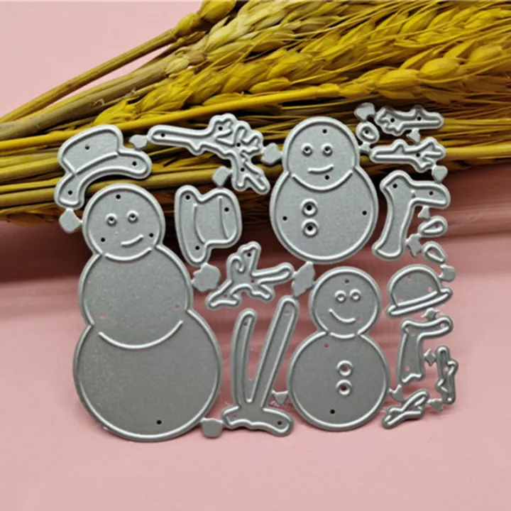 Metal Snowman Cutting Die with Scarf Hat Embossing Stencils Template ...