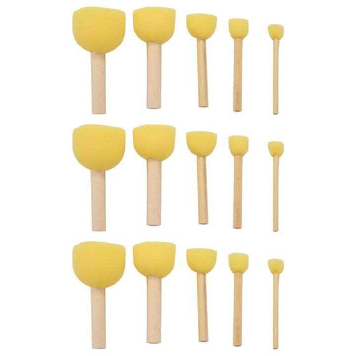 Pack of 30 Round Foam Sponge Paint Brush Set - Stencil Brush Value Pack - 5 Different Sizes ...