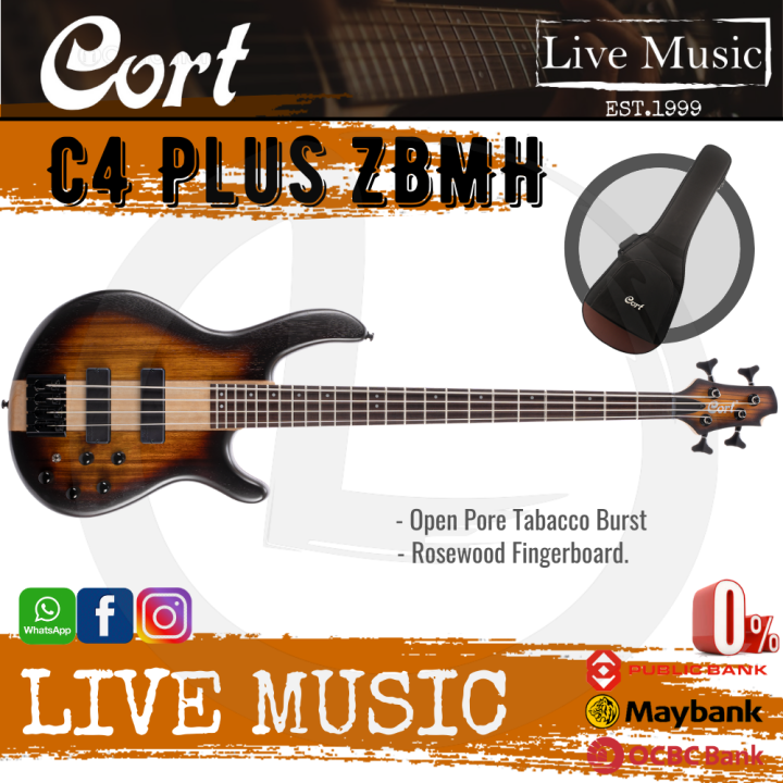 Cort C4 Plus ZBMH Electric Bass Guitar Rosewood Fretboard with Bag ...