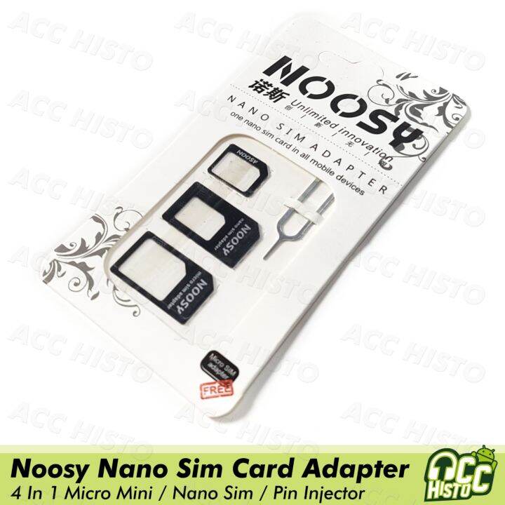 Noosy Nano Sim Card Adapter 4 In 1 Micro Mini / Nano Sim / Sim Tray ...