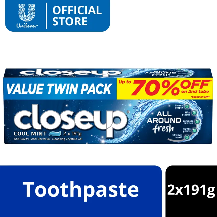 [TWIN PACK] Close Up Toothpaste All Around Fresh Cool Mint 191g | Lazada PH