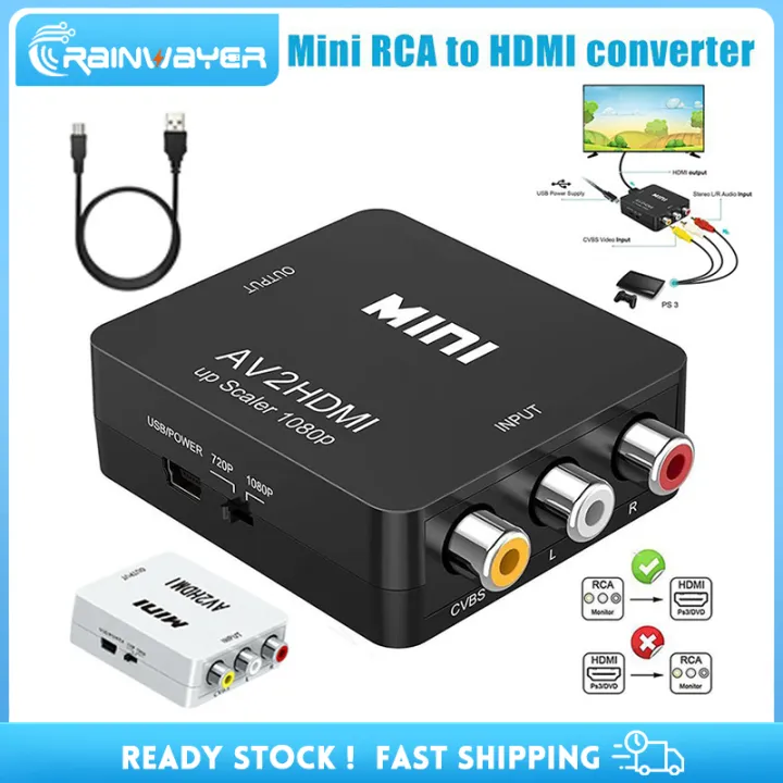 Rainwayer 1080P HDMI-compatible to AV Converter Box HD Video Converter ...