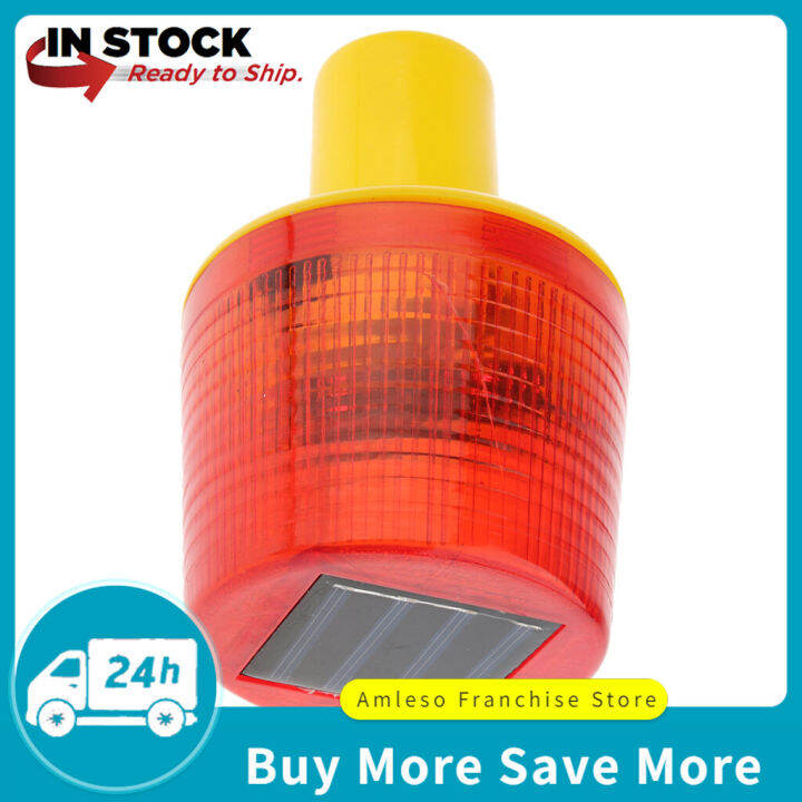 LazaraLives Solar Powered Warning Light Round Traffic Signal ...