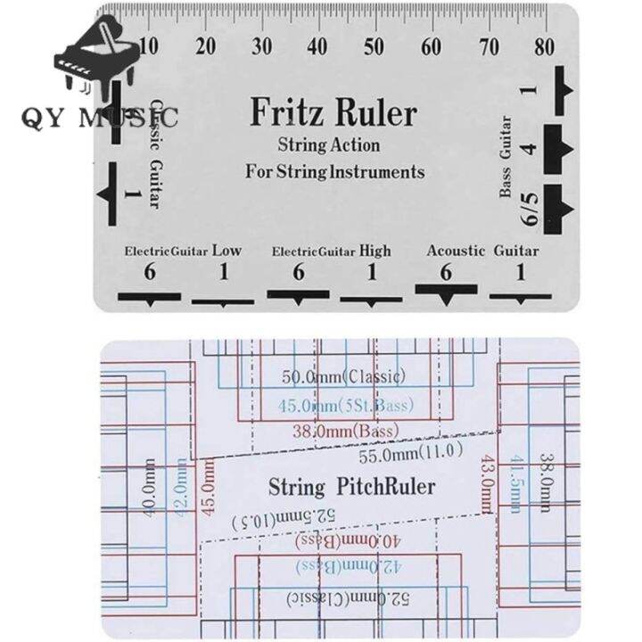 2pcs String Action Ruler Gauge Tool For Electric Bass Acoustic Guitar ...