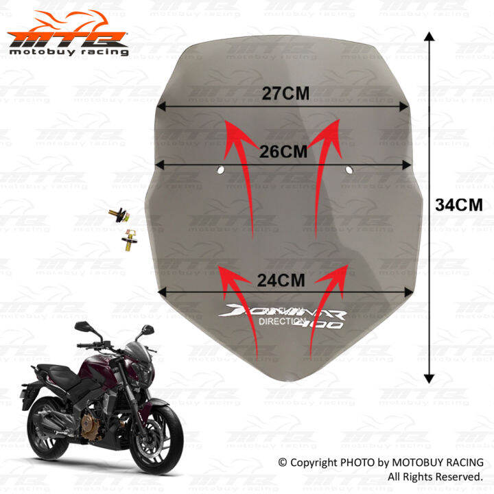 MTB WINDSHIELD BLACK / SMOKE FOR DOMINAR 400 | Lazada