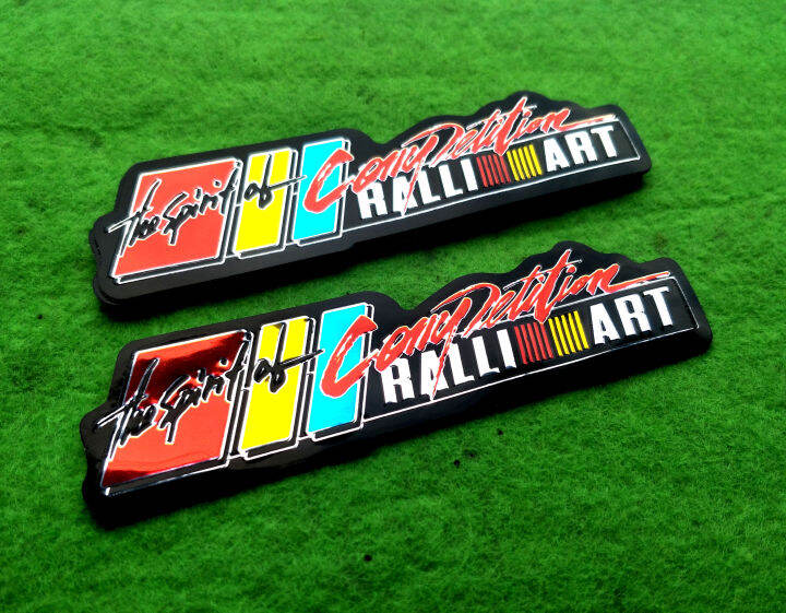 RALLIART LOGO ตัวนูน 2ชิ้น สติกเกอร์ แต่งรถ ติดรถ สะท้อนแสง | Lazada.co.th