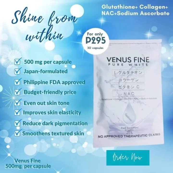 VENUS FINE PURE WHITE GLUTATHIONE w/ COLLAGEN | Lazada PH