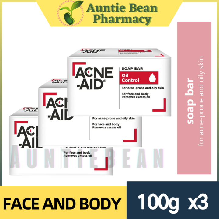ACNE-AID SOAP BAR OIL CONTROL 100G x 3 bar exp:04/2025 [ Acne Aid ] | Lazada