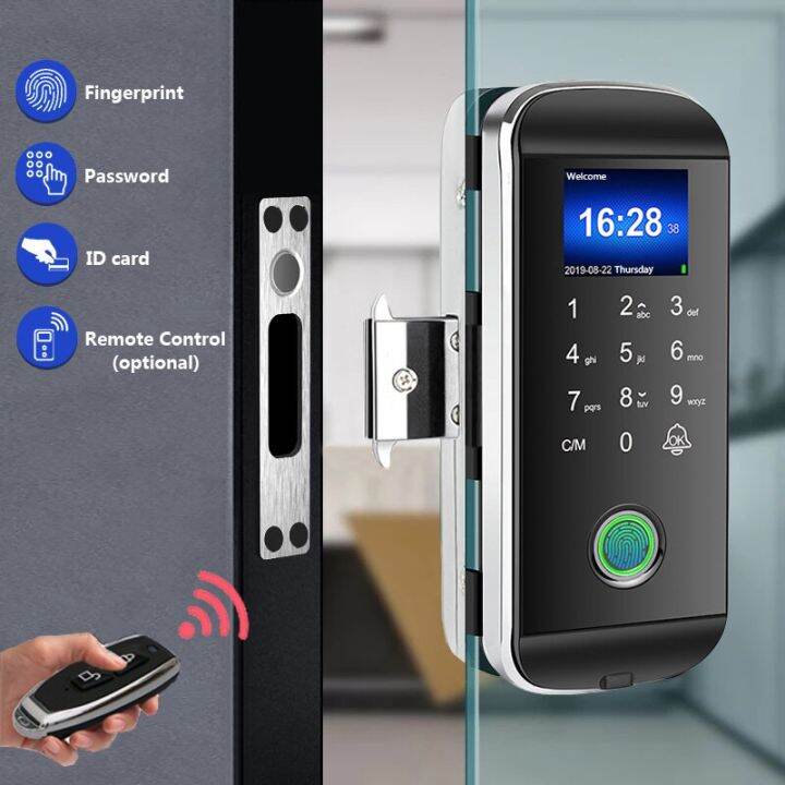 Sliding Door, Iron Door Biometric Fingerprint Glass Door Lock Smart ...