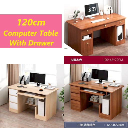 PP 120cm Writing Table Computer Desk Study Home Office Table With Multi ...