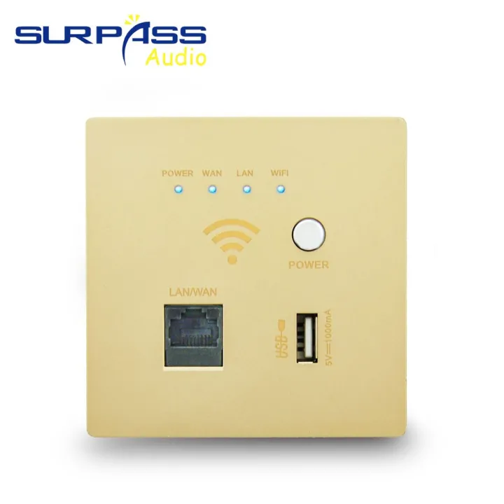 300Mbps Smart Wireless WiFi Wall Router with USB Socket Rj45 220V Power ...