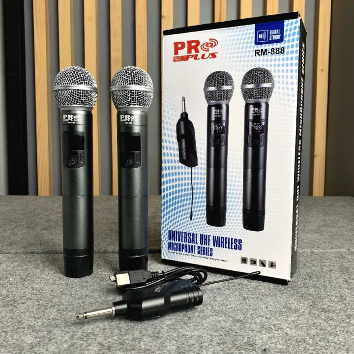PROPLUS RM-888 ไมค์ลอยคู่UHF ตัวรับเล็ก ความถี่ใหม่ กสทช | Lazada.co.th
